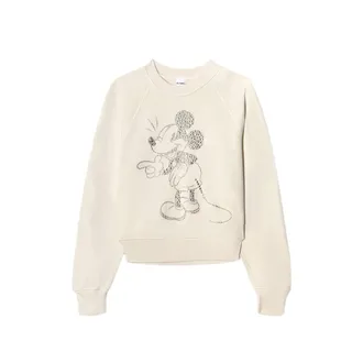 Re/Done Classic Mickey Embellished Raglan-sleeve Sweater