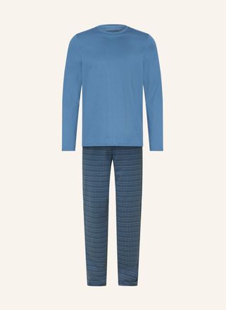 Schiesser Schlafanzug Casual Essentials blau