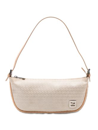 Fendi 2000-2010 Micro Zucchino Canvas shoulder bag - Marron