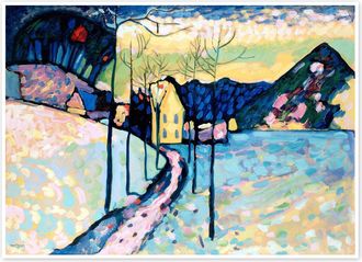 Posterlounge Winterlandschaft Poster von Wassily Kandinsky 40 x 30 cm Blau Wandbilder Wanddeko