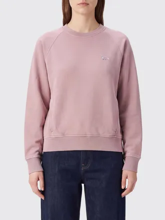 Maison Kitsun&eacute; Rundhals-Sweatshirt aus Baumwolle mit kontrastierender Logo-Stickerei