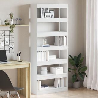 vidaXL Biblioth&egrave;que Blanc 80 x 30 x 198 cm Bois ding&eacute;nierie Vidaxl