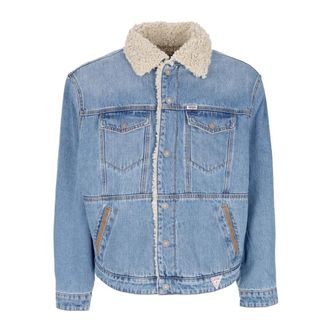 Guess Vintage Denim Jacket mit Sherpa-Kragen - - Jackets - Herren - Blau - S