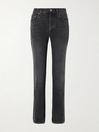 Saint Laurent Hoch Sitzende Jeans Mit Geradem Bein - Schwarz