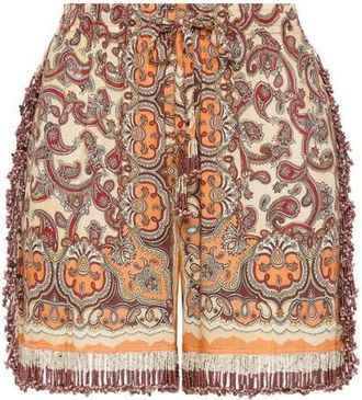 Maliparmi Maliparmi, Femme, Shorts, Beige, Taille: 42 FR Sunset Paisley Shorts