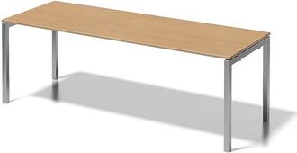 Bisley Cito Schreibtisch, 740 mm höhenfixes U-Gestell, Metall, Bc355 Dekor Buche, Gestell Silber, 80 x 220 x 85 cm