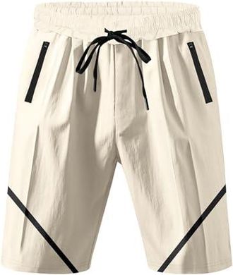 Generic Short de sport chino pour homme, coupe ajust&eacute;e, en coton extensible, pantalon chino, coupe r&eacute;guli&egrave;re, pour homme, adulte, court de course, de randonn&eacute;