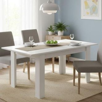 Dmora Ausziehbarer Caladora-Tisch, mehrfach verstellbare ausziehbare Konsole, Esstisch mit Verl&auml;ngerung, 140/190 x 90 x 77 cm, Wei&szlig;