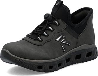 Rieker Damen Low-Top Sneaker M6065, Frauen Halbschuhe,stra&szlig;enschuhe,Strassenschuhe,Sportschuhe,Freizeitschuhe,Turnschuhe,grau (45),41 EU / 7.5 UK