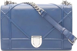 Dior sac à bandoulière Diorama Flap médium en peau dagneau (2000-2025) - Bleu