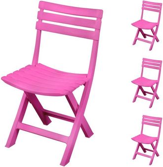M&S Collection Ac-deco - Lot de 4 chaises de jardin pliables 41,5x40x79 cm en plastique rose