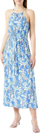 Only Damen Onlnova Life S/L Joy Long Dress AOP Ptm, Dazzling Blue/AOP:440 Soft Boho, 42