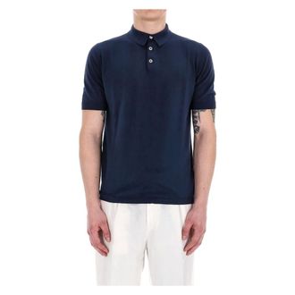 Eleventy Homme, Tops, Bleu, Taille: L Polo en coton sup&eacute;rieur