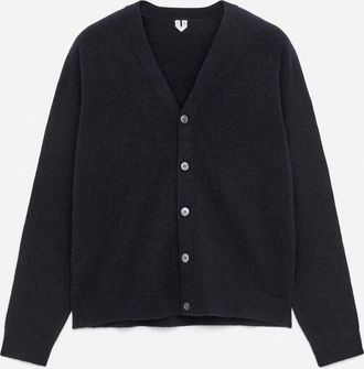 Arket Strickjacke Aus Lammwolle Mit V-Ausschnitt -Blau