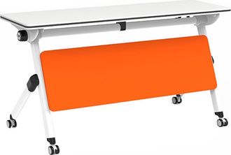 Generic Klapptisch mit Rollen, mobiler Klappkonferenztisch mit feststellbaren Rollen, platzsparendes Design f&uuml;r dynamische Meetings, Seminare und Schulungen, 