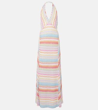 Missoni Robe longue Zig Zag en lamé