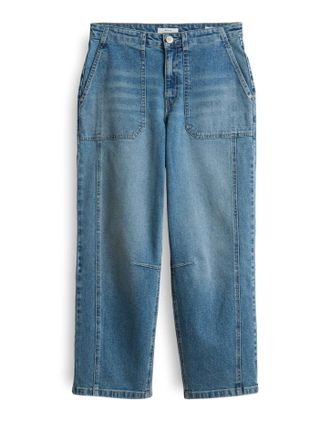 OPUS Damen Barrel | LOLAH Cargo Barrel Jeans Dry Indigo Mid Rise mid modern Blue, 42 L28