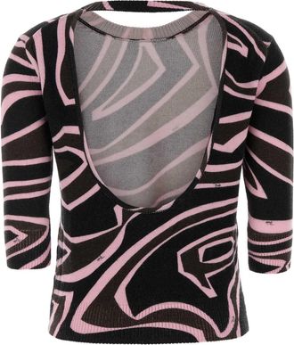 Emilio Pucci Printed Wool Blend Sweater - Pink
