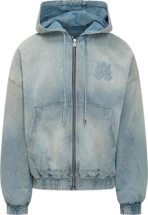 Amiri Homme, Vestes, Bleu, Taille: S MA Denim Zip Sweat &agrave; capuche