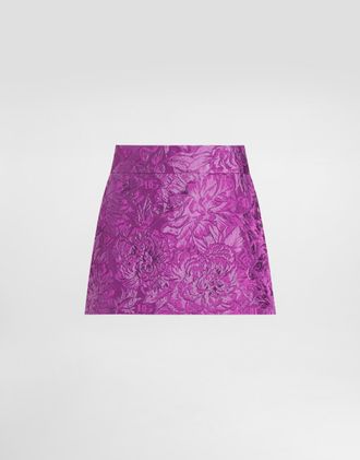 Dolce & Gabbana Brocade Miniskirt - Frau Röcke Purple 44