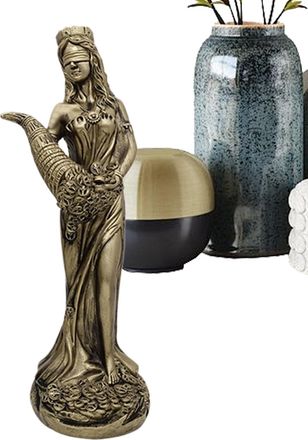 Generic Greek Luck Goddess Statue - Resin Fortune Lady Sculpture, Mini Tyche Figurine | Blessing Home Decor, Premium Hand-Painted Good Luck Charm for Living R