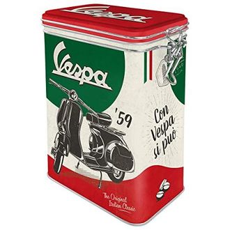 Nostalgic Art Bo&icirc;te &agrave; caf&eacute; r&eacute;tro, Vespa - Italian Classic - Id&eacute;e de Cadeau pour Fans de Scooters, avec Couvercle aromatique, Design Vintage, 1,3 l