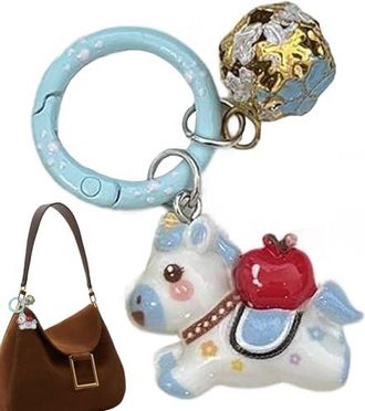 Generico Porte-cl&eacute;s danimaux | Pendentif en forme de cheval du Nouvel An 2026 | Petites d&eacute;corations de porte-cl&eacute;s pour sacs - Pour femme adulte, adolescente, &eacute;