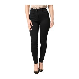 Dolce & Gabbana Femme, Pantalons, Noir, Taille: 36 FR Nylon Stretch Skinny High Waist Pants