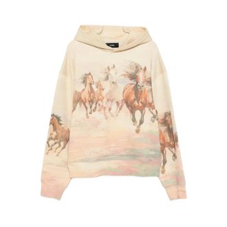 Amiri Homme, Sweatshirts et sweats &agrave; capuche, Brun, Taille: XL Horses Oversized Sweat &agrave; capuche