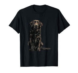 Whyitsme Design Flach beschichteter Retriever-Hund Illustration T-Shirt