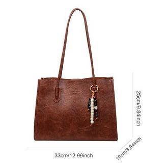 Generic Sac fourre-tout polyvalent, sac &agrave; bandouli&egrave;re textur&eacute;, sac &agrave; main de capacit&eacute; (noir)