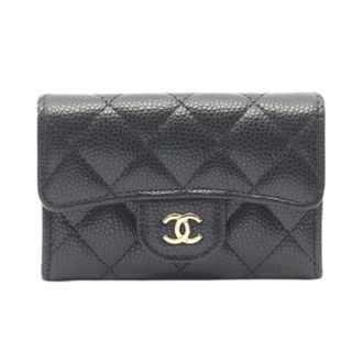 Chanel Pre-owned Classic Flap Caviar Skin Card Case - Femme - Pre-owned - Noir - Taille: ONE Size