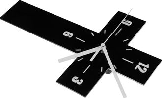 Hemobllo Moderne Wanduhr Kreuz Design Leise Dekorative Wanddekoration Wohnzimmer Schlafzimmer Ger&auml;uscharm Einfache Montage Schwarz ohne Batterie