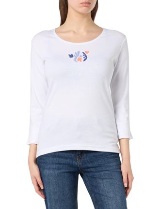 Armor Lux Damen 3/4-Arm T-Shirt, Wei&szlig; Serie Algen Korallen, XXL