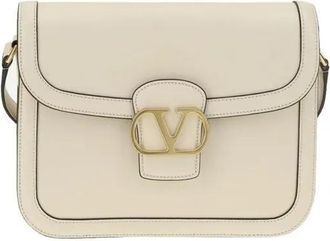 Valentino Garavani Hobo Bags - Compact White Leather Shoulder Bag - Gr. unisize - in Beige - f&uuml;r Damen