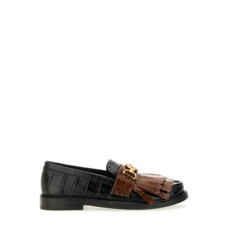 Moschino Mokassins mit Fransen und M&uuml;nze - - Shoes - Damen - Schwarzk - 37 EU