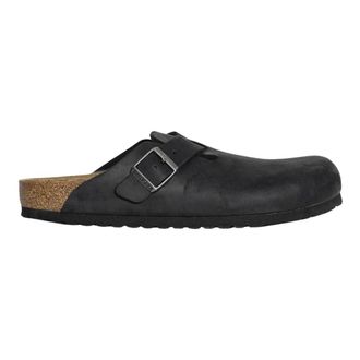Birkenstock Boston Clogs aus ge&ouml;ltem Leder - - Shoes - Herren - Schwarzk - 42 EU