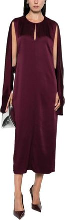 Stella McCartney Cut-Out Detail Midi Dress - Red