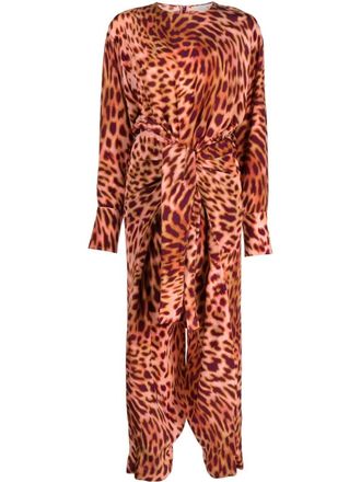 Stella McCartney combinaison &agrave; imprim&eacute; animalier - Marron