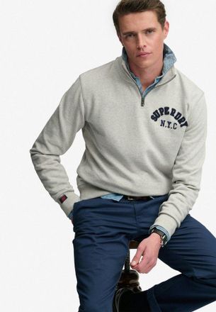 Superdry Sweatshirt VINTAGE ATHLETIC HALF ZIP mit hoch geschlossenem Ausschnitt, Loose Fit, in normaler L&auml;nge
