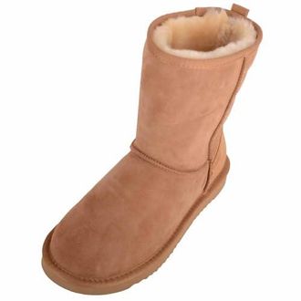 SNUGRUGS Bottines pour homme en peau de mouton v&eacute;ritable avec talon renforc&eacute;, Daim marron, 45 EU