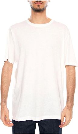 Elvine Homme, Tops, Blanc, Taille: XL Crew Neck T-Shirt