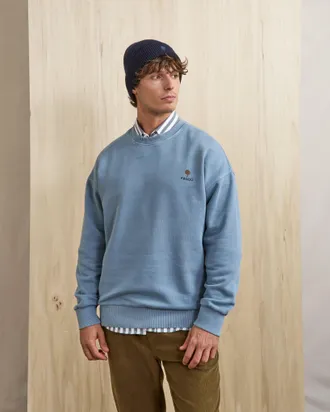 Faguo Sweat col rond bleu jean
