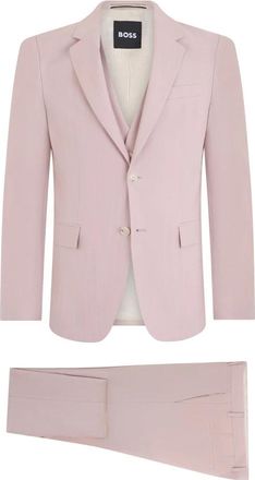 HUGO BOSS Dreiteiliger Slim-Fit-Anzug aus Schurwolle - - Suits - Herren - Rosa - XL