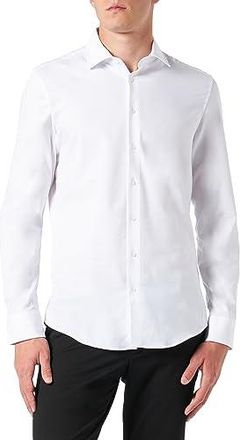 Seidensticker Chemise à Manches Longues Slim fit, Blanc, 45 Homme