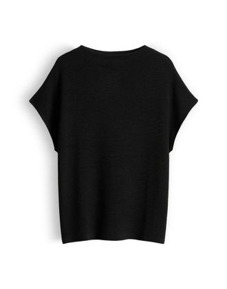 someday Kurzarmshirt Kaleni aus Viskosemix mit feiner Rippstruktur Elastischer Komfort mit modernem Funnel Neck