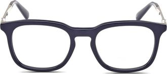 Moncler Brille mit Logo-Schild - Blau