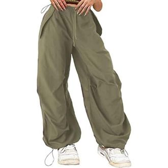 Generico Pantalon de sport pour femme large pantalon de jogging pour femme avec poches courbes, pantalon de surv&ecirc;tement ample avec cordon de serrage doux et co