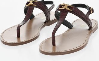 Celine Zehentrenner Aus Leder In Krokodil-Optik Celine