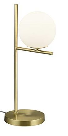 Trio Leuchten Tischleuchte Pure 502000108, Metall Messing matt, Glas wei&szlig;, exkl. 1x E14